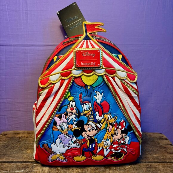 Loungefly | Bags | Disney Loungefly Circus Tent Mickey Friends Mini ...